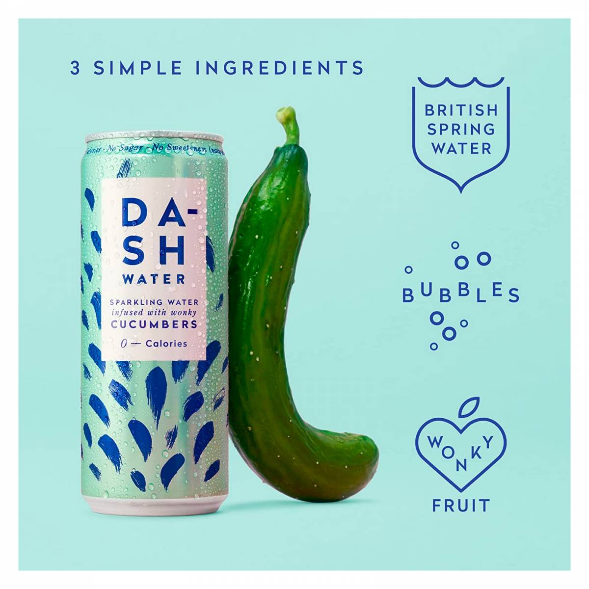 Dash Water Cucumber Infused Sparkling Water, 300 ml - Case