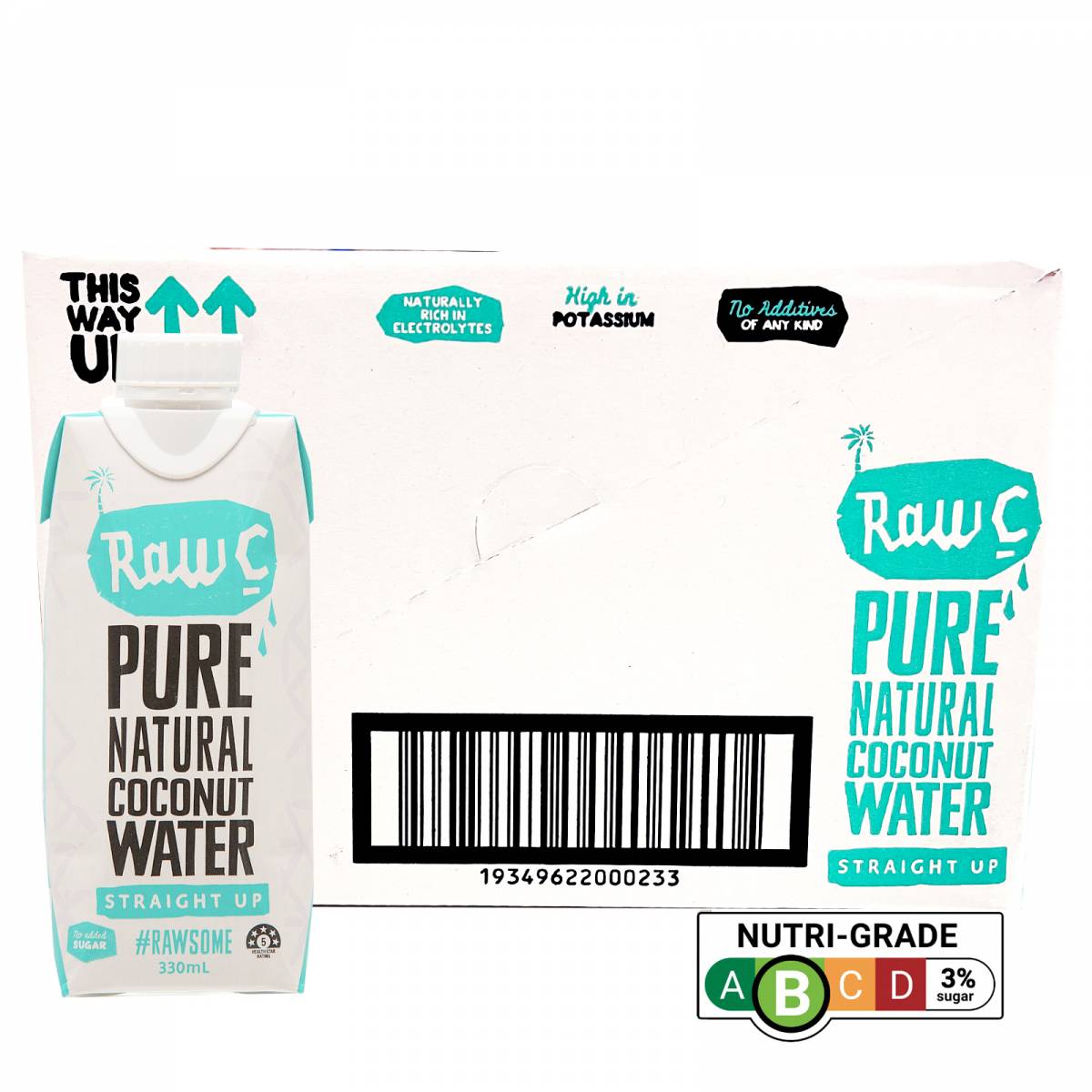 Raw C Pure Natural Coconut Water, 330 ml x 12