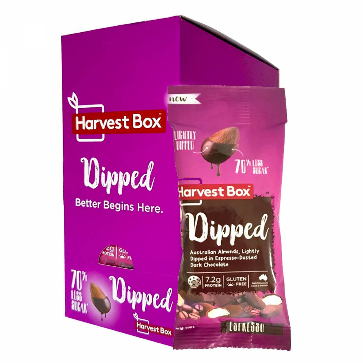Harvest Box Dipped Espresso and Dark Chocolate, 40 g - Case