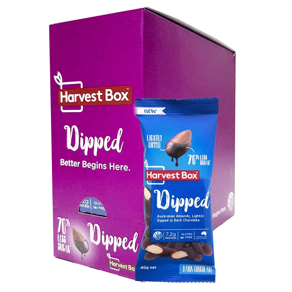 Harvest Box Dipped, Australian Almonds, Lightly Dipped in Dark ...